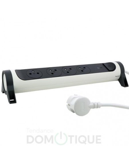 RALLONGE MULTIPRISE ROTATIVE AVEC 4 PRISES DE COURANT SURFACE ...